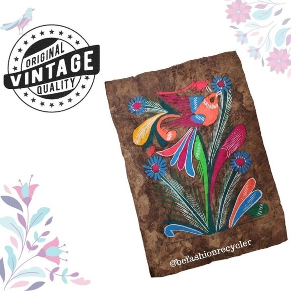 Vintage | Art | Vintage 98s Bark Paper Paintings Papel Amate Handmade ...